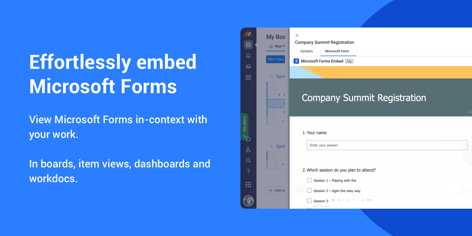 Microsoft Forms Embedded - monday.com Marketplace